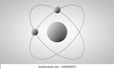 3d Illustration Atom Model Nucleus Two Stock Illustration 1350303557 ...