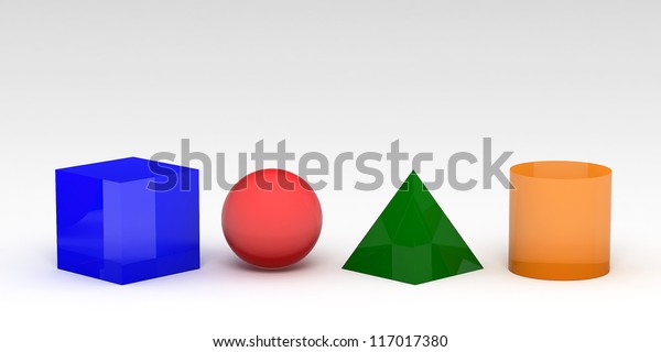 3d Illustration Basic Geometric Shapes: illustrazione stock 117017380 ...