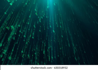 3d Illustration Binary Data Rain Sparkles Stock Illustration 630318932 ...