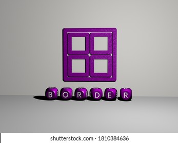 3d Illustration Border Graphics Text Made Stock Illustration 1810384636 ...