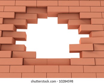 3d Illustration Brick Wall Crash Over 스톡 일러스트 485905015 | Shutterstock