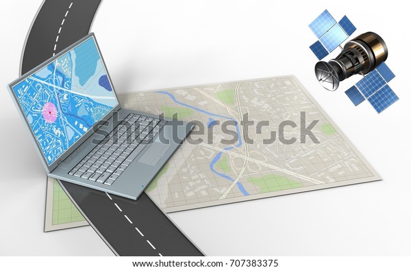 3d Illustration Bright Map Computer Stock Illustration 707383375 ...
