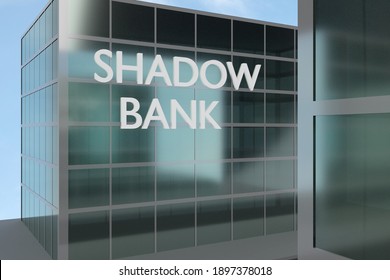 3d Illustration Building Script Shadow Bank Stock Illustration ...