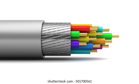 3d Illustration Cable Inside Structure Over Stock Illustration ...