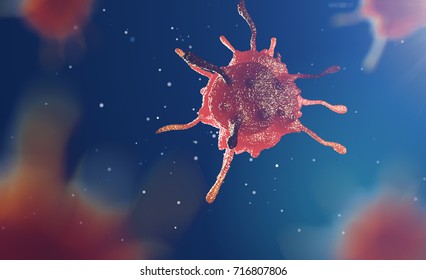 3d Illustration Cell Under Microscope Life: ภาพประกอบสต็อก 716807806 ...