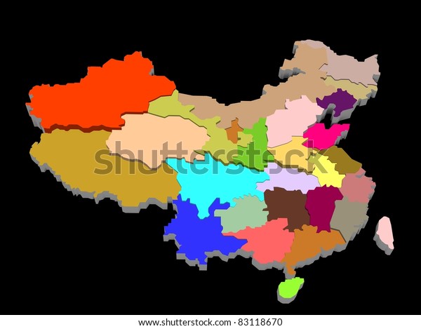 3d Illustration China Map Provinces Stock Illustration 83118670 ...