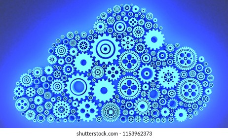 3d Illustration Cogs Shape Cloud Stock Illustration 1153962373 ...
