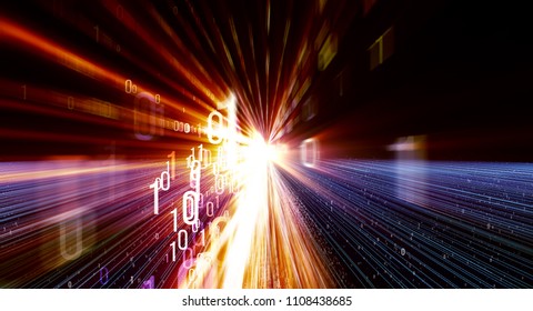 3d Illustration Color Bytes Binary Code Stock Illustration 1108438685