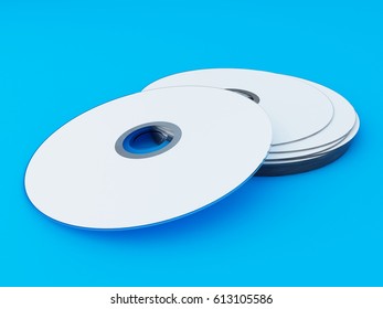 3d Illustration Compact Discs On Color Stock Illustration 613105586 ...