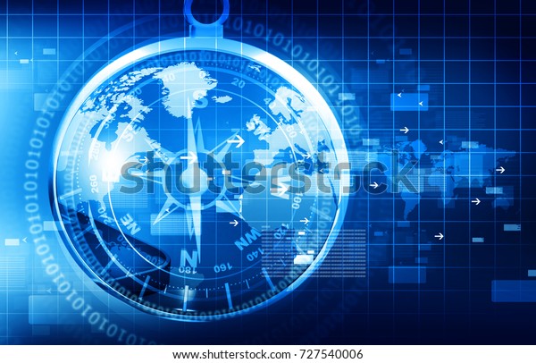 3d Illustration Compass Background Stock Illustration 727540006 ...