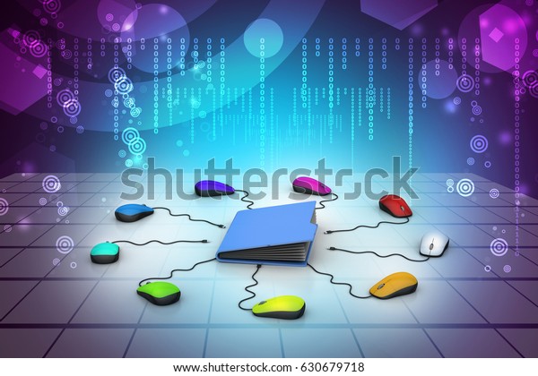3d Illustration Computer Mouse File Folder Stock Illustration 630679718 ...