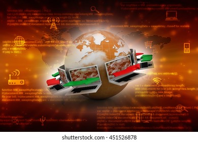 3d Illustration Computer Network Stock Illustration 451526878 ...