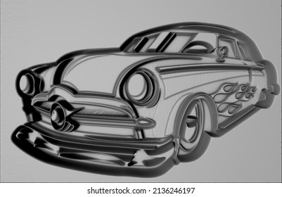 3d Illustration Conceptualization Front Side View Stock Illustration ...
