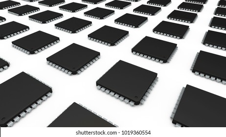 3d Illustration Cpu Ic On White Stock Illustration 1019360554 ...