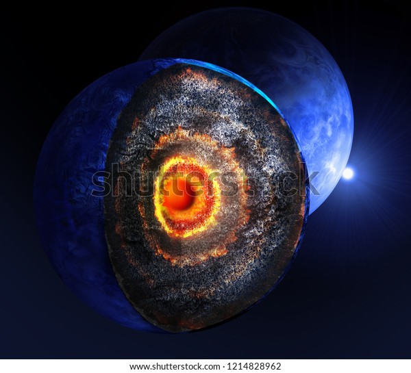 3d Illustration Crosssection Alien Planet Stock Illustration 1214828962 ...