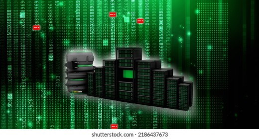 3d Illustration Data Center Server Optical Stock Illustration ...