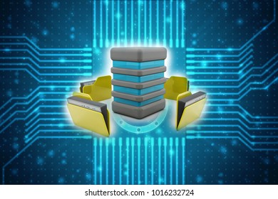 3d Illustration Data Sharing Concept Stock Illustration 1016232724
