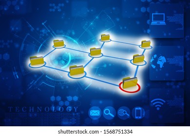 3d Illustration Data Sharing Concept Stock Illustration 1568751334 ...
