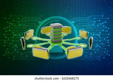 3d Illustration Data Sharing Concept Stock Illustration 1632468175 ...