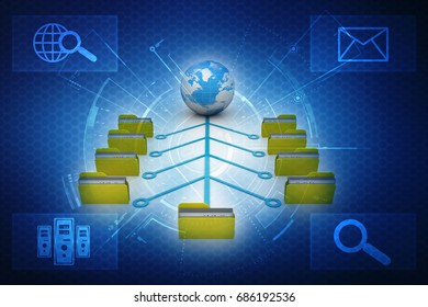 3d Illustration Data Sharing Concept Stock Illustration 686192536 ...