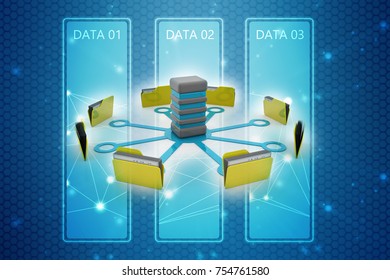 3d Illustration Data Sharing Concept Stock Illustration 754761580 ...