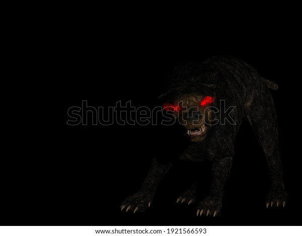 3d Illustration Demonic Hell Hound Fiery Stock Illustration 1921566593 ...