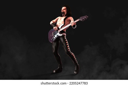 3d Illustration Devil Pose Plays Electric Stock Illustration 2205247783 ...