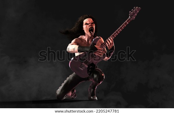 3d Illustration Devil Pose Plays Electric Stock Illustration 2205247781 ...