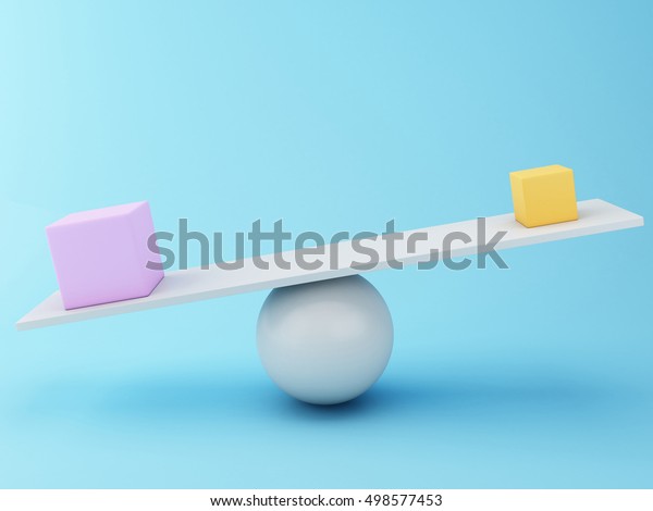 3d Illustration Different Cubes Balancing On Stock Illustration ...