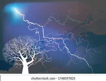 160 Lightning strikes tree Stock Illustrations, Images & Vectors ...