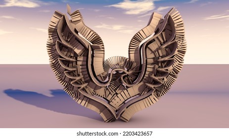 3d Illustration Eagle Architectural Structure Architects Stock ...