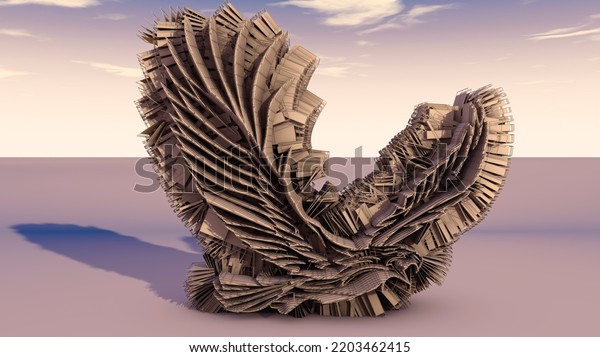 3d Illustration Eagle Architectural Structure Architects Stock ...