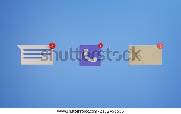 3d Illustration Email Text Message Call Stock Illustration 2172456535 ...