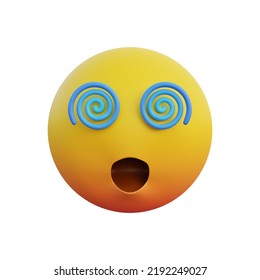 3d Illustration Emoticon Expression Dizzy Face Stock Illustration ...