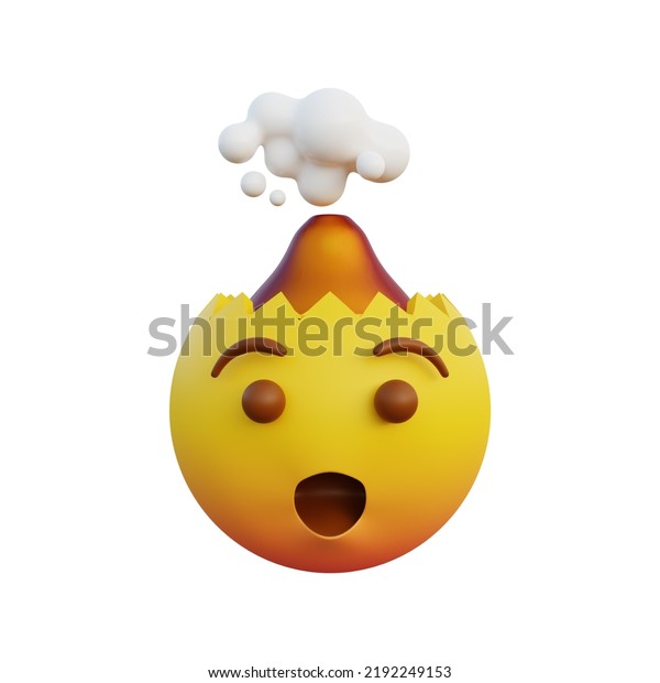 3d Illustration Emoticon Expression Mind Blown Stock Illustration ...