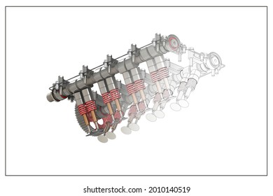 3d Illustration Engine Valve System Stock Illustration 2010140519 ...