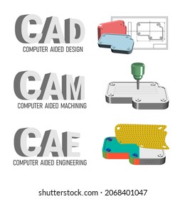 3d Illustration Engineering Process Computer Aided Stock Illustration ...
