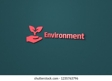 3d Illustration Environment Red Text On Stock Illustration 1235763796