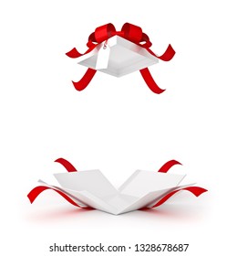 3d Illustration Exploded Gift Package Stock Illustration 1328678687 ...
