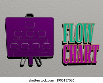 3d Illustration Flow Chart Graphics Text Stock Illustration 1905137026 ...