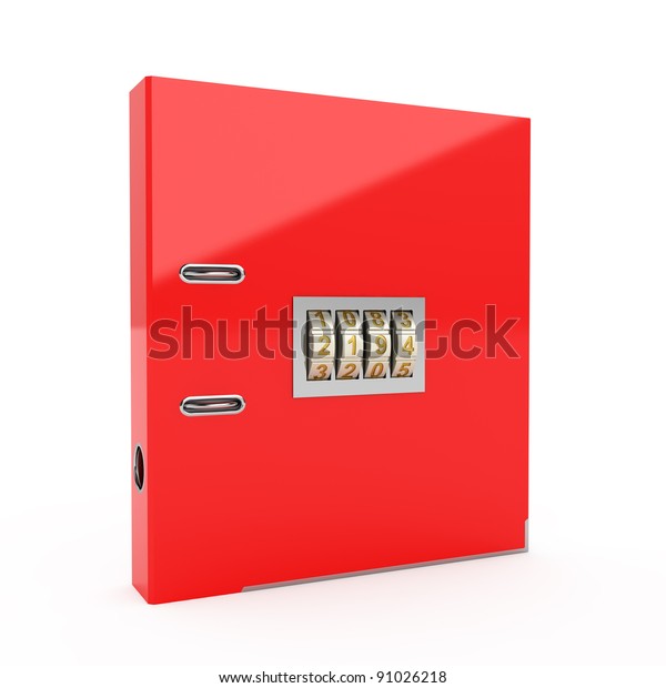 3d Illustration Folder Icon Combination Lock 스톡 일러스트 91026218 ...