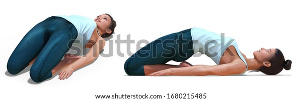 3d Illustration Front Left Profile Poses Stock Illustration 1680215485 ...