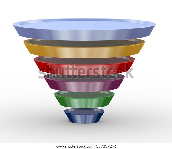 3d Illustration Funnel Structure Design Created 库存插图 139837276 ...