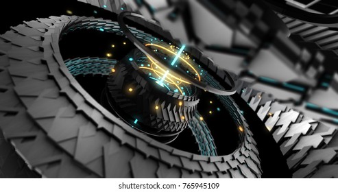 3d Illustration Future Technology Security Concept Stock Illustration ...