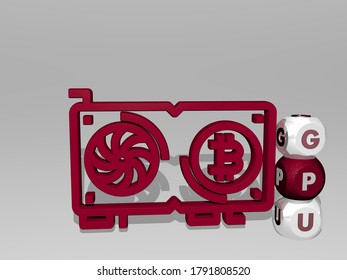 3d Illustration Gpu Graphics Text Around Stock Illustration 1791808520 ...