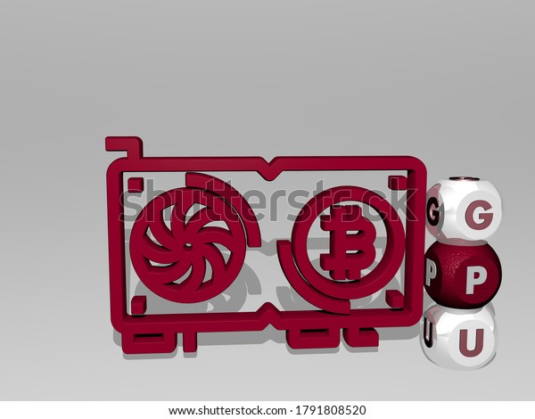 3d Illustration Gpu Graphics Text Around Stock Illustration 1791808520 ...