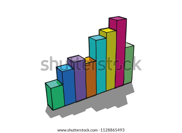 3d Illustration Graph Chart Shadow On Stock Illustration 1128865493 ...