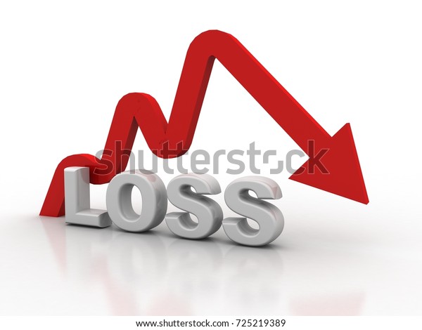 3d Illustration Graph Down Loss Arrow Stock Illustration 725219389