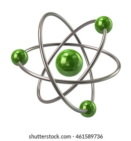 3d Illustration Green Atom Molecule Isolated Stock Illustration 461589736