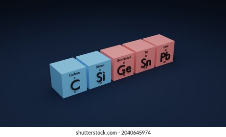 3d Illustration Group 4 Elements Periodic Stock Illustration 2040645974 ...